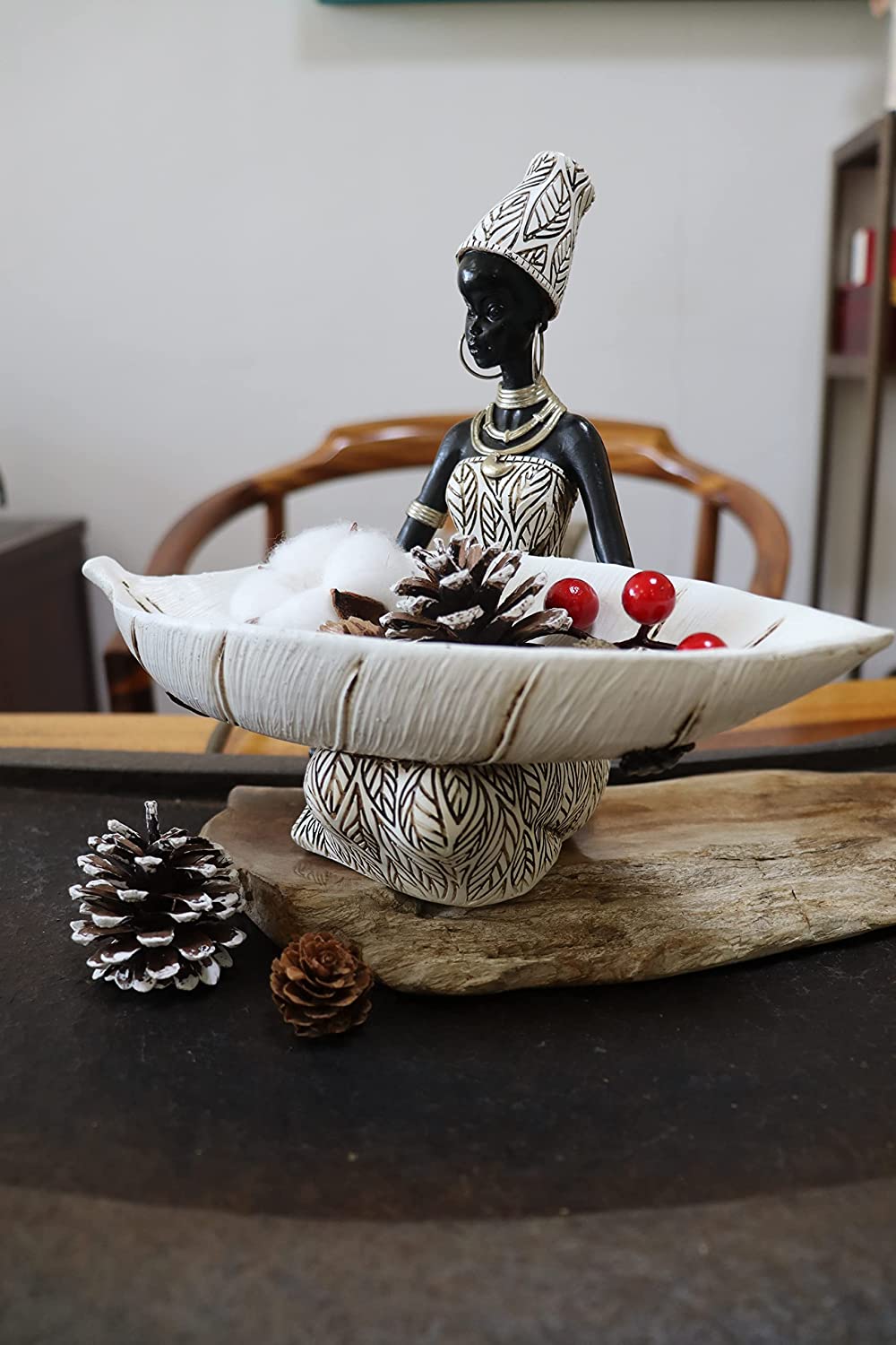 African Tribal Lady Holders Figurine, African Statue Home Decoration ...